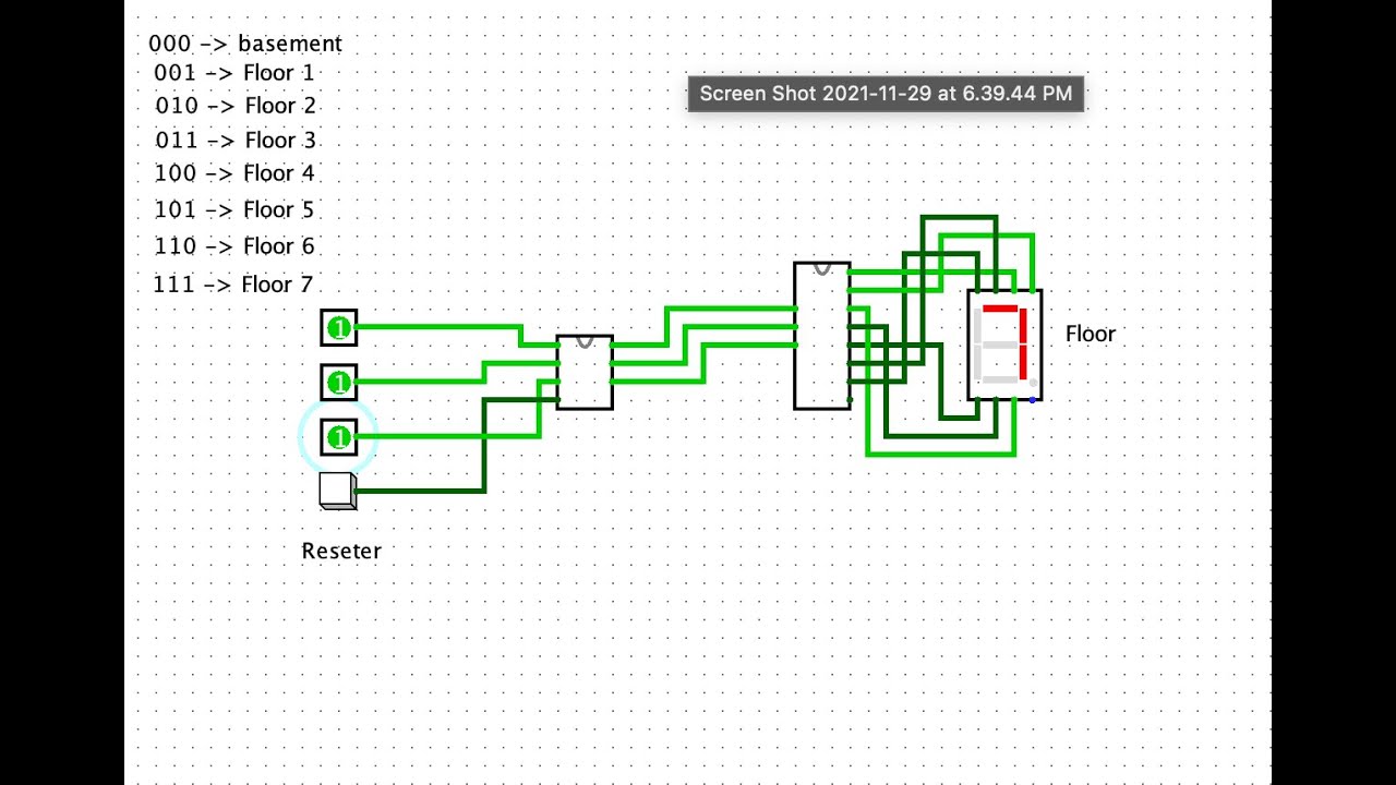 Simple 8 floor elevator controller simulation(EE210)