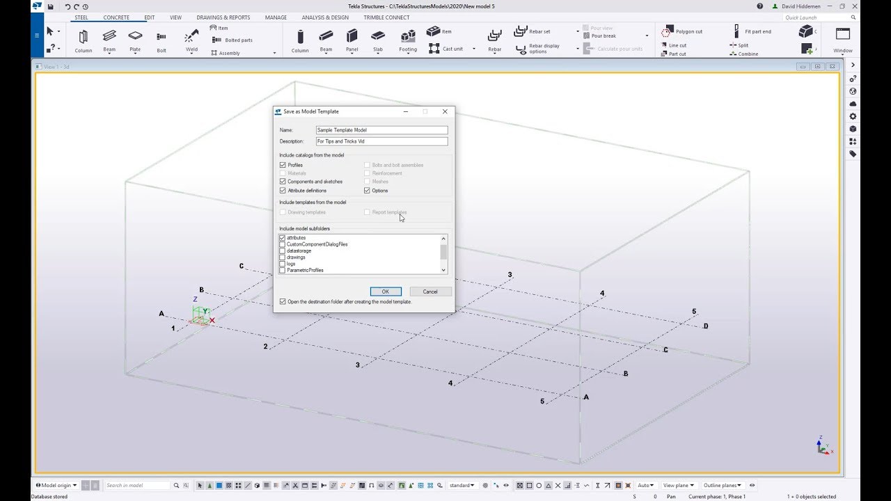 Creating Model Templates in Tekla Structures