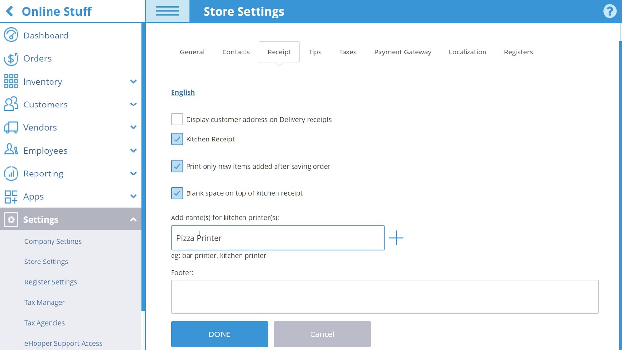 Add Kitchen Printers | eHopper POS