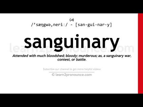 Pronunciation of Sanguinary | Definition of Sanguinary