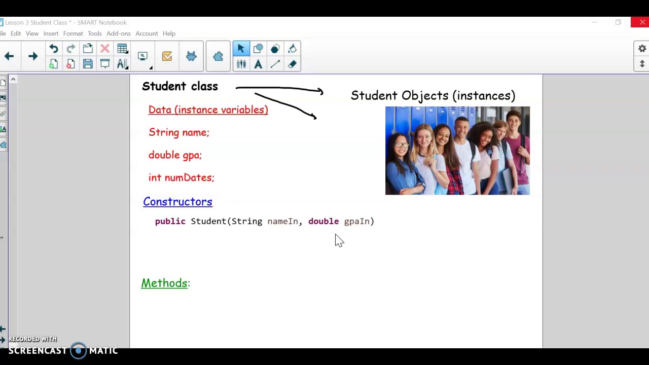Creating the Student class part 1