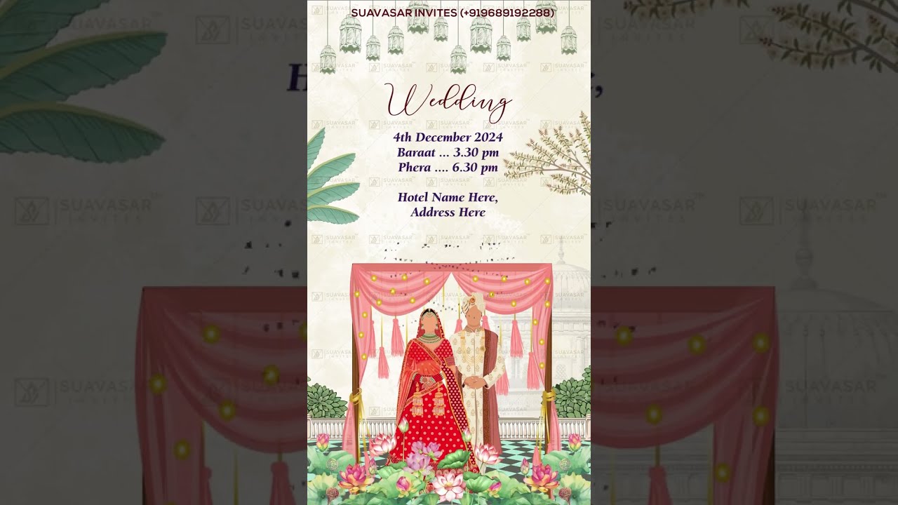 Create a Stunning Rajasthani Style Wedding Invitation Video for WhatsApp || RWG08