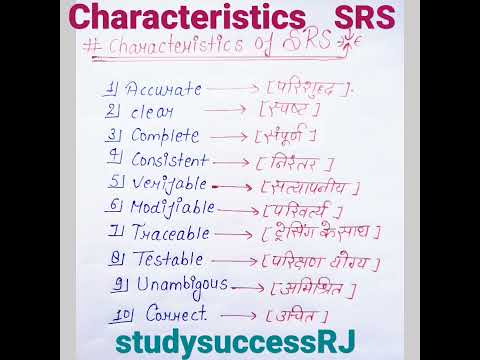 #Characteristics of SRS# study success RJ # full video upload in chennal #