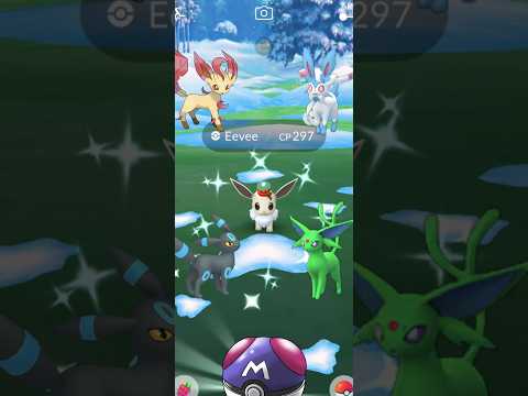 Getting Lucky With ✨Shiny Custom Eeveelution in #pokemongo