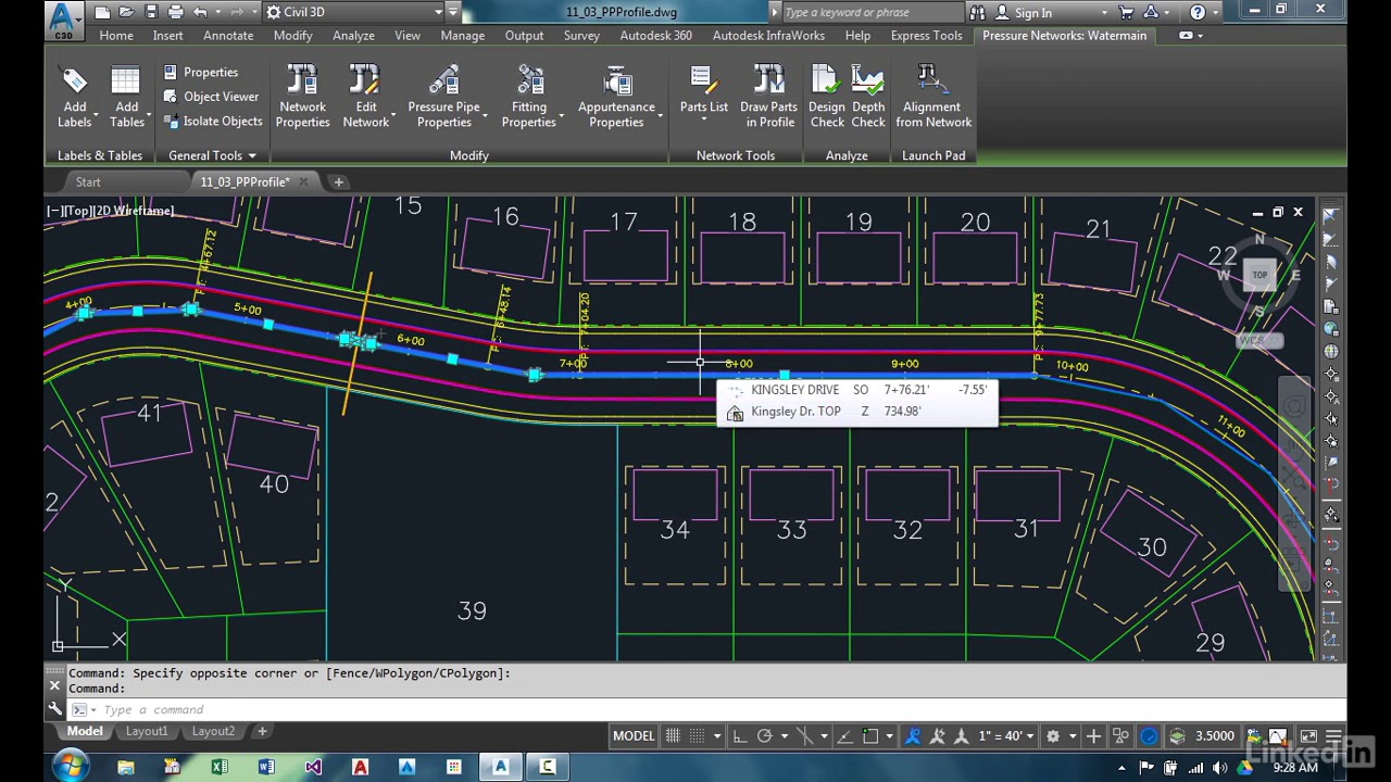 073 Adding a pipe network to a profile view