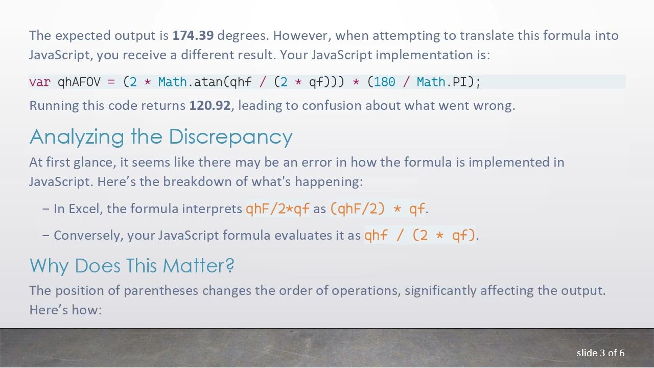 Understanding the ATAN Function Discrepancy between JavaScript and Excel