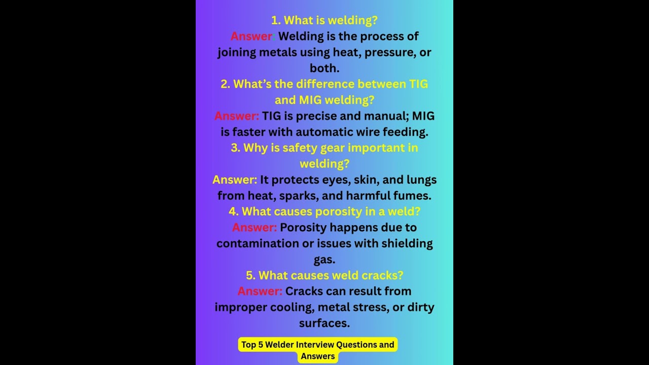 Top 5 Welder Interview Questions and Answers