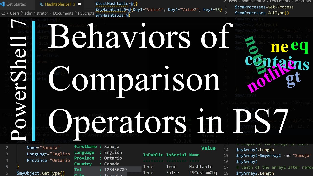 PowerShell 7 Tutorial 14: Comparison Operators - in depth explanation