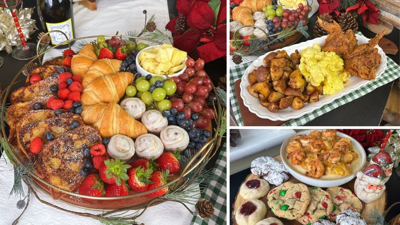 Christmas Brunch Recipes & Set Up! 🎄Brunch Board w/ Eggnog French Toast, Shrimp & Grits, And More!