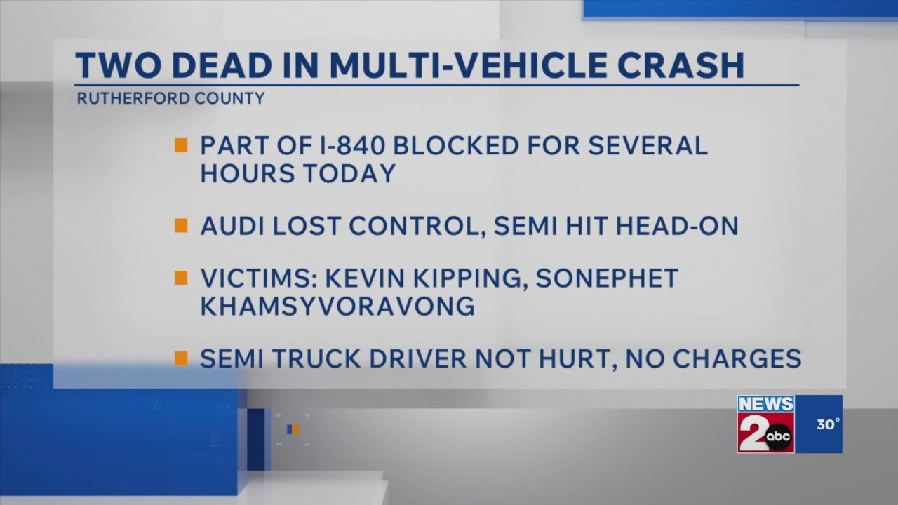 I-840 reopens in Rutherford County after deadly multi-vehicle crash