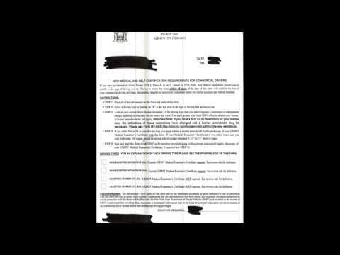 New Medical and Self Certification Requirement with dmv