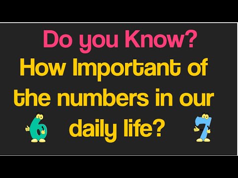How Important of the numbers in our daily life?