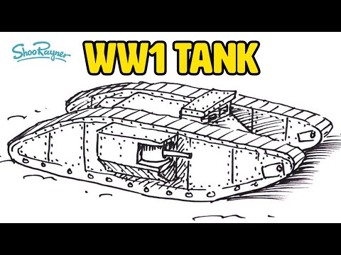 How to Draw a WW1 Tank - Easy step by step instructions