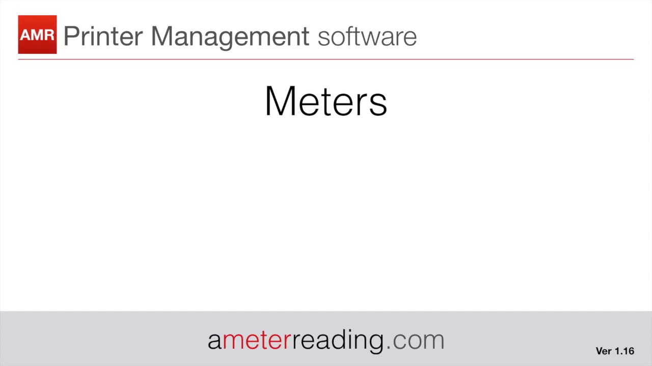 How to manage printer METER READINGS within AMR printer management software.