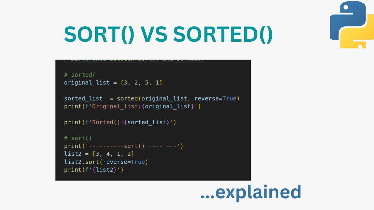 Difference Between sort() and sorted() methods in Python
