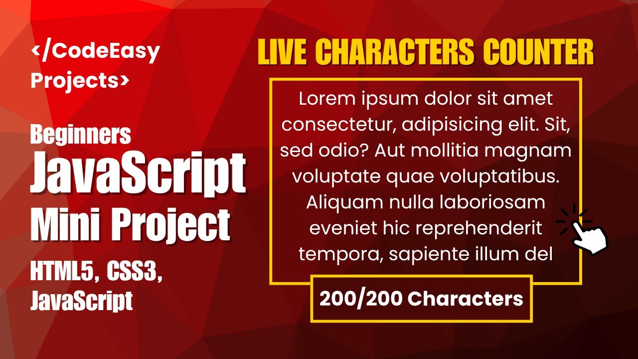 Live Character Counter | JavaScript Mini Project for Beginners