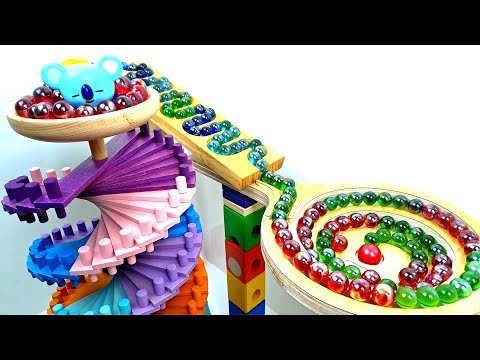 Marble Run Race β HABA Slope & Retro Makita Truck, Garbage Truck Long