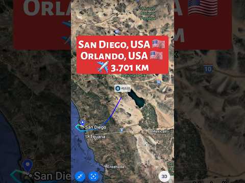 San Diego, USA 🇺🇸 to Orlando, USA 🇺🇸 Flight Route ✈️ AS320
