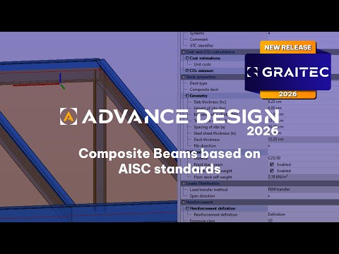 Advance Design 2026: Composite beams based on AISC standards