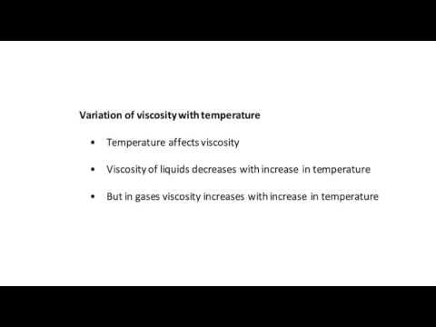What is Variation of Viscosity with temperature in Fluid Mechanics
