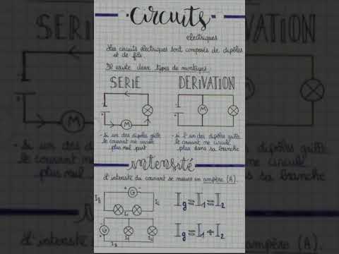 Qu'est-ce qu'un circuit en série ? Qu'est-ce qu'un circuit en dérivation ?🤔 #fichederevision #fiches