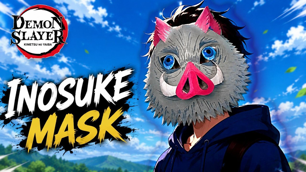 I made a realistic inosuke mask | demon slayer costume | anime craft