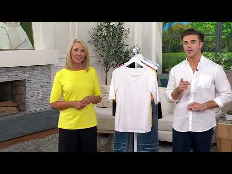 Susan Graver Essentials Butterknit Elbow Sleeve Bateau Neck Top on QVC