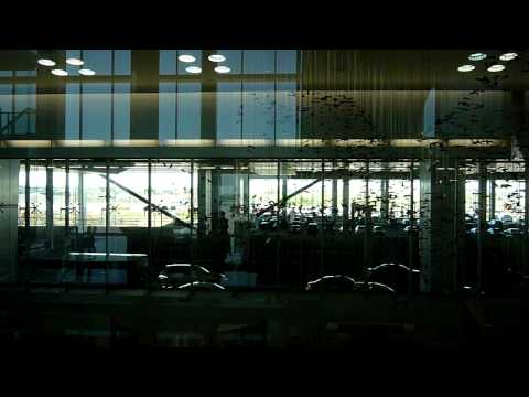 Hanging bird art mosaic in the Philly airport