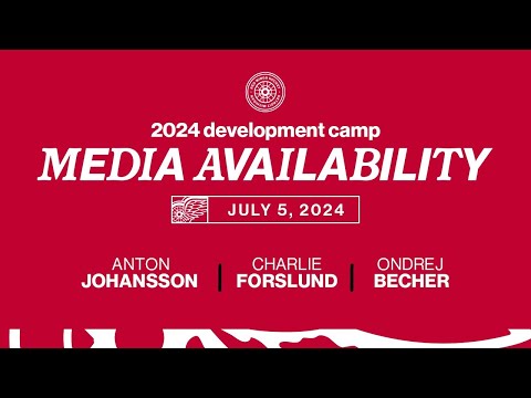 Anton Johansson, Charlie Forslund, Ondrej Becher | Detroit Red Wings Development Camp | July 5, 2024