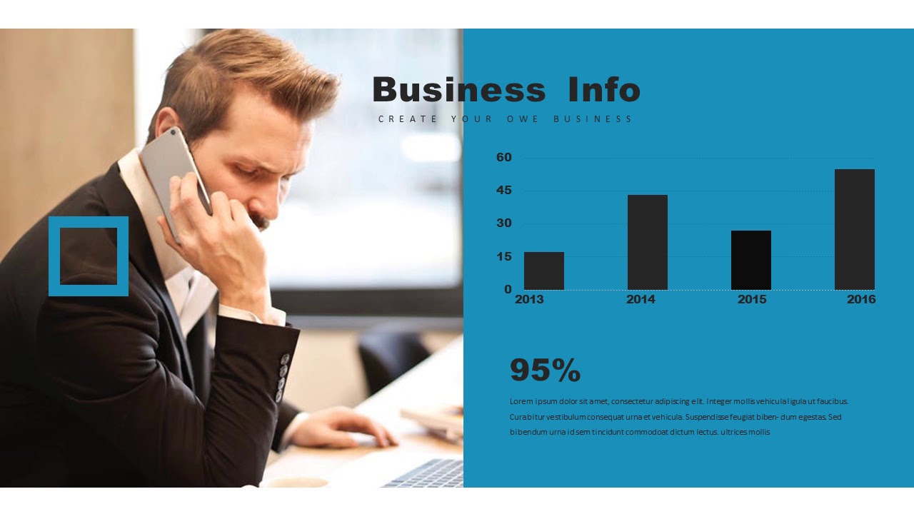 Blue abstract business design PowerPoint Template