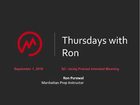 149 Thursdays with Ron Sep 1, 2016 SC Using Precise Meaning