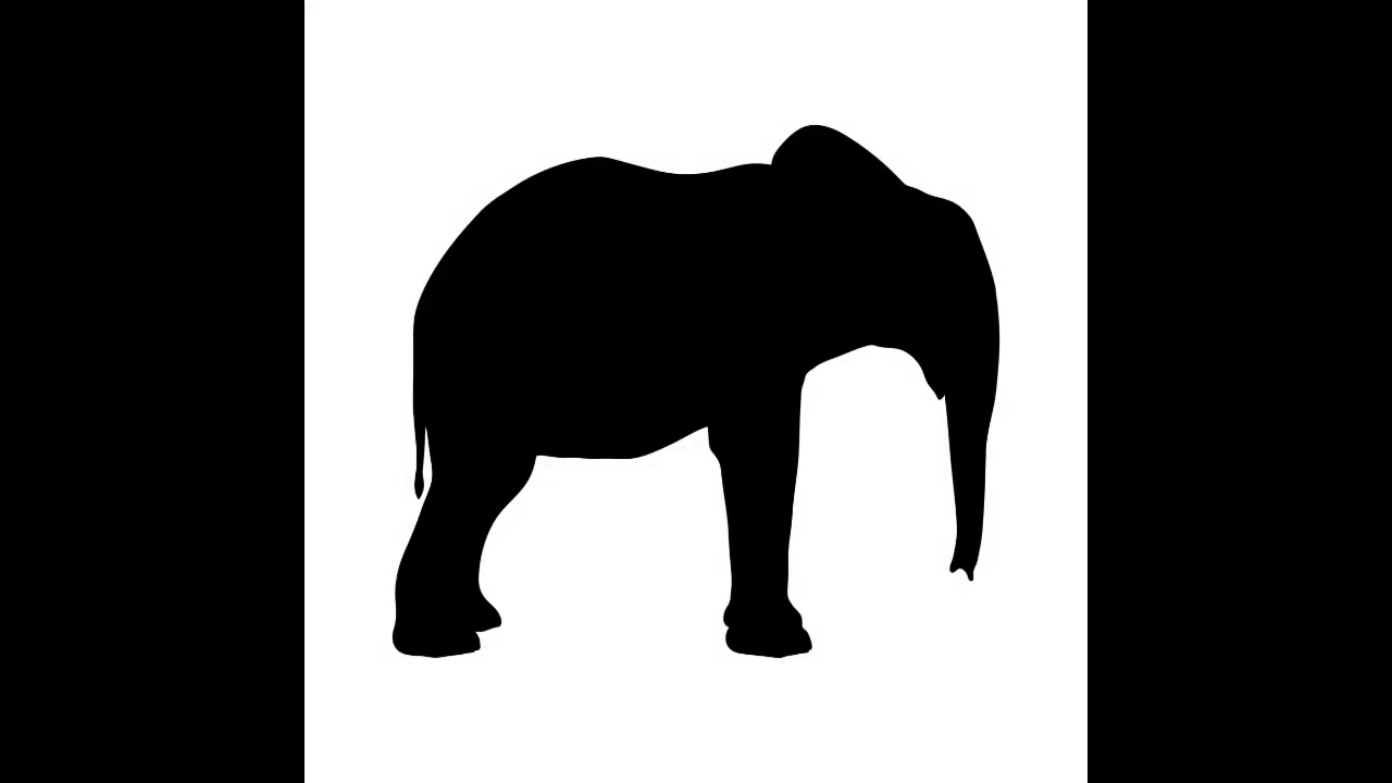 Illustration Of Elephant In Silhouette Isolated On White : Stock Vector (Royalty Free) 021688