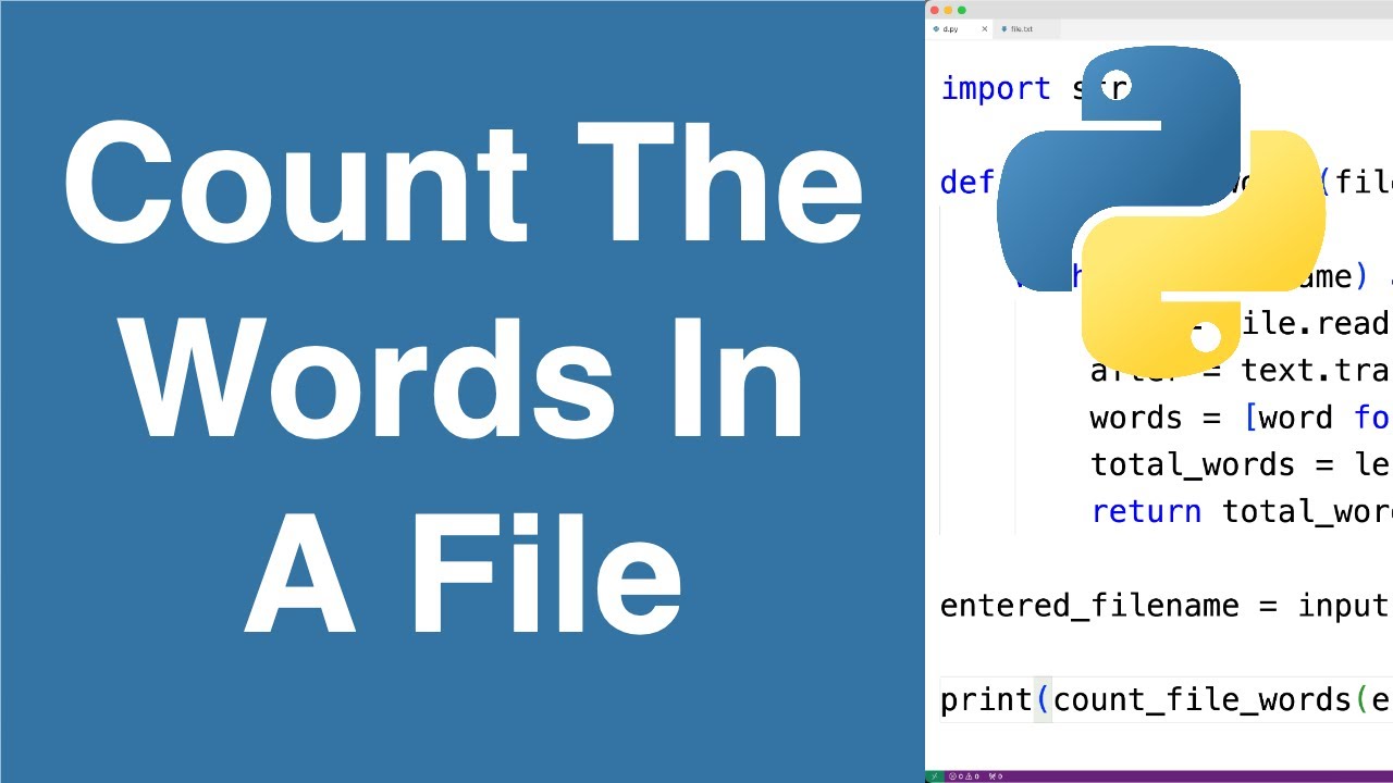 Count The Words In A File | Python Example