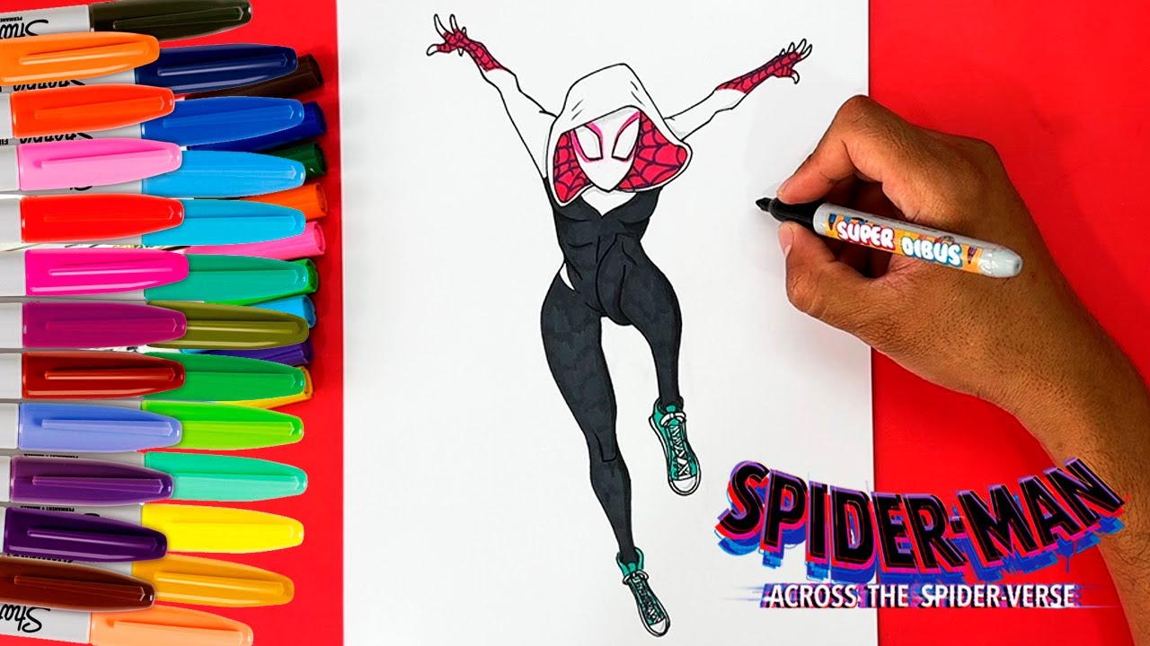 COMO DIBUJAR Y COLOREAR A SPIDER GWEN | How to draw and coloring to Ghost Spider