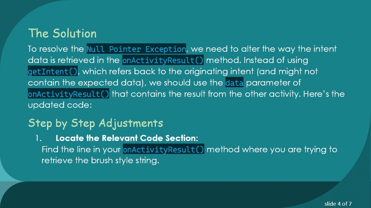 Resolving Null Pointer Exception Issues in Android: The onActivityResult() Dilemma