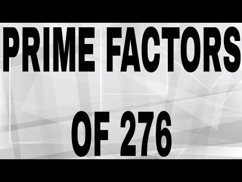 PRIME FACTORS OF 276