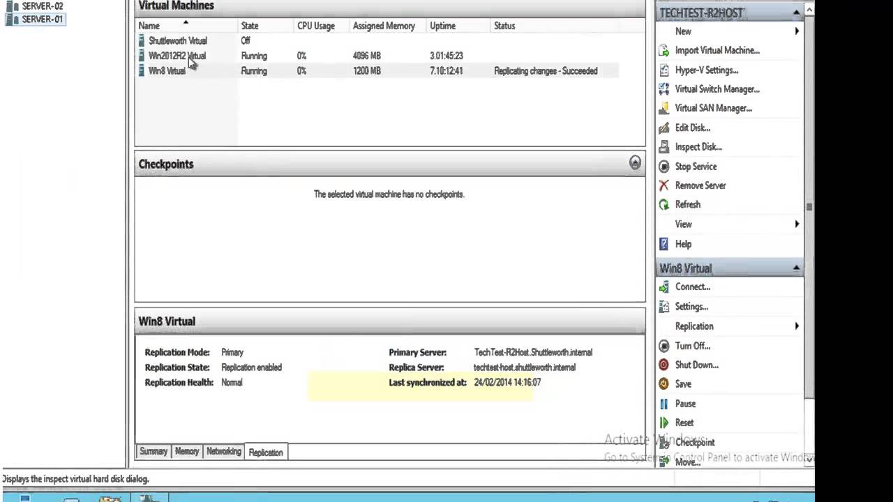 Hyper-V 2012 Replication