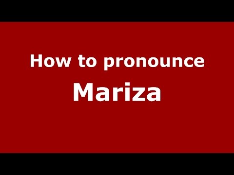 How to pronounce Mariza (Brazilian Portuguese/Brazil)  - PronounceNames.com