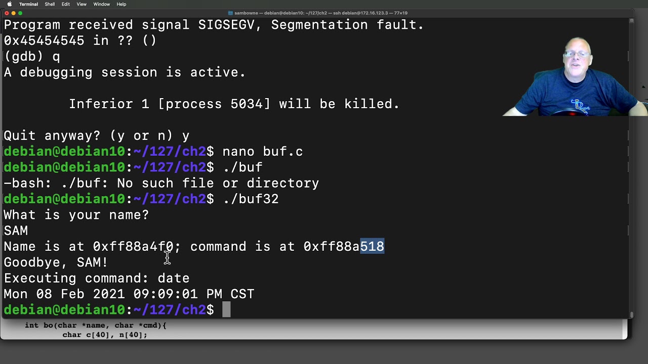 ED 201: Linux Buffer Overflow With Command Injection
