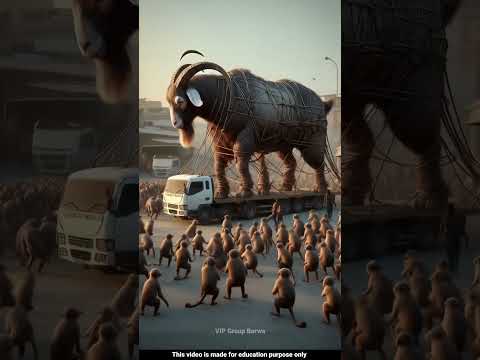 The monkeys together saved this goat 😭 #ai #shorts