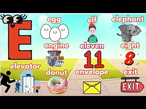 🎵 E is Exciting! Learn 10 Words That Start with E – Fun Alphabet Song! 🎵