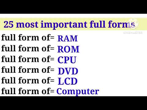 what is full form of computer, Ram, ROM, CPU, DVD, LCD, NCERT all full form video