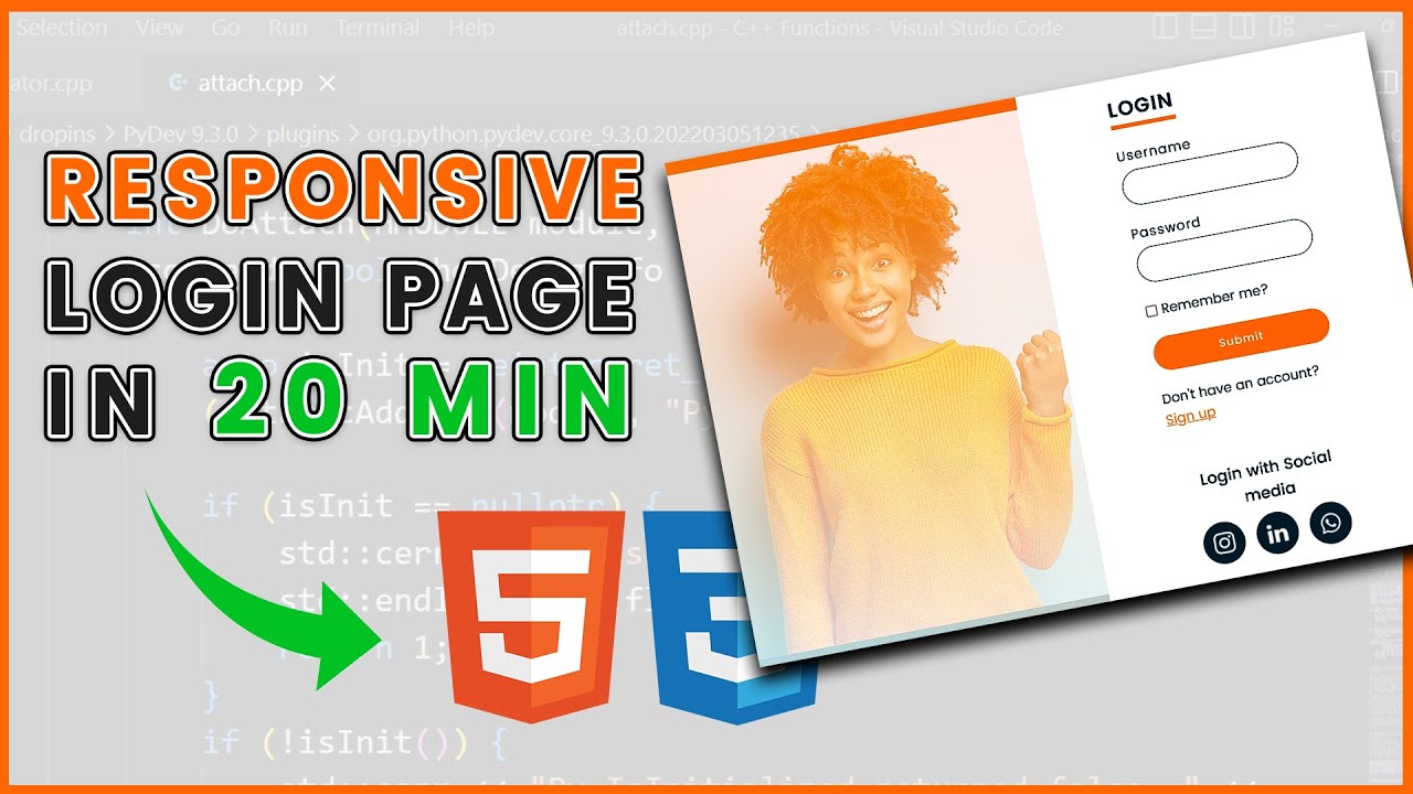 Create Responsive Login Form in HTML and CSS in Minutes! 🤩