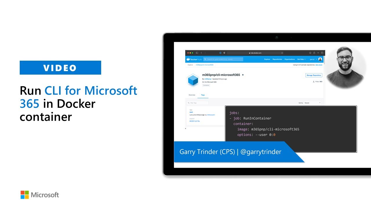 Run CLI for Microsoft 365 in Docker container