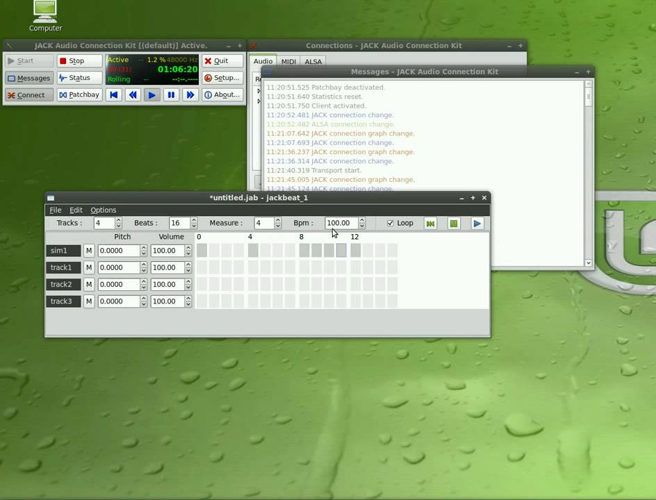 Linux Music Creating Loops with JackBeat