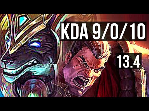 NASUS vs DARIUS (TOP) | 9/0/10, 1.5M mastery, 700+ games, Legendary | KR Diamond | 13.4