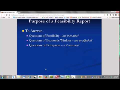 Intro to Feasibility Reports