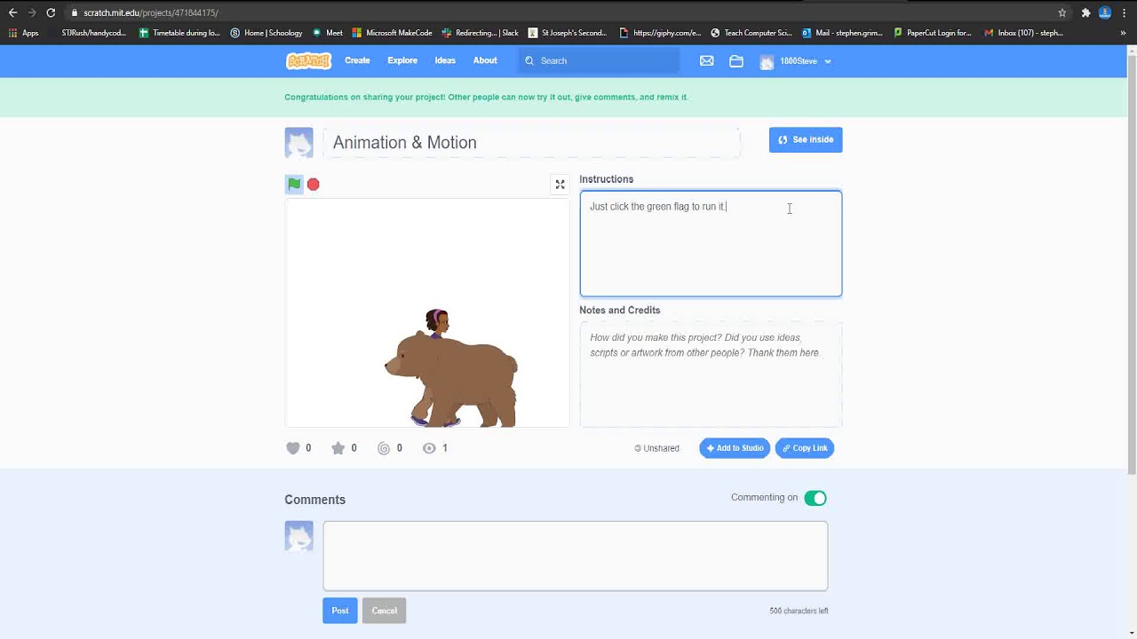 Scratch - Sharing your Project