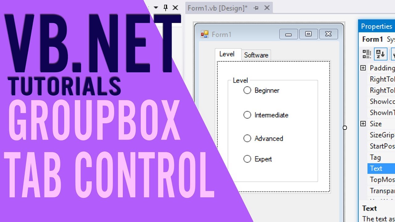 VB.NET TUTORIALS: Using GroupBox and Tab Control