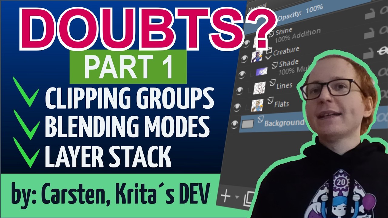 Part 01. 📚Layer Stack, ✨Blending modes, ✂️clipping groups, Alpha preserve  HOST: Carsten